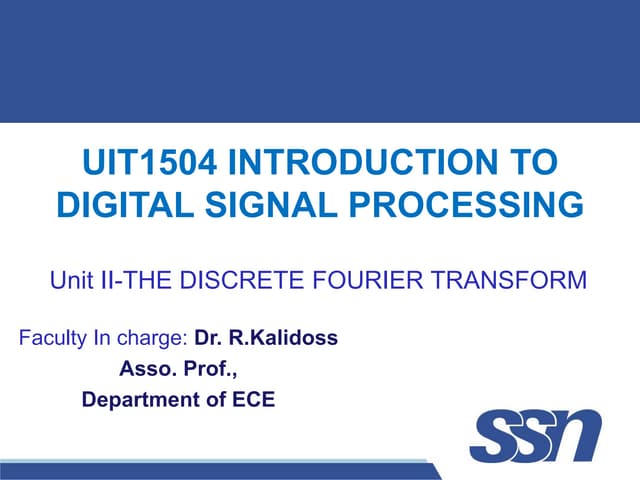 Discrete Fourier Transform | PPTX