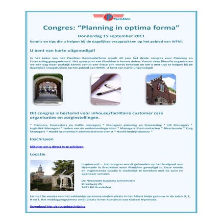 Uitnodiging Congres 15 Sept | PDF