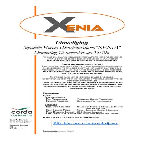 Uitnodiging infosessie XENIA 12november 2015 | PDF