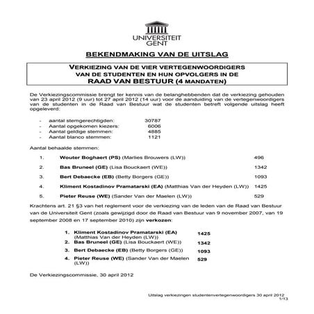 Uitslag studenten | PDF