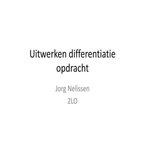 Differentiatie powerpoint stage | PPT