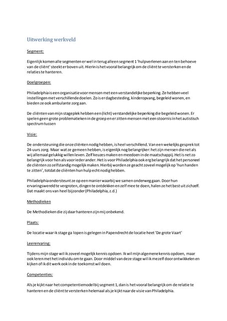 Hannah werkveldorientatie VluchtelingenWerk | PDF