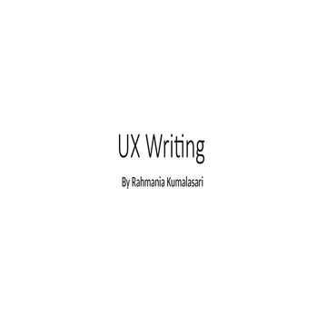 UX Writing - UX UI Design Perancangan Sistem | PPTX