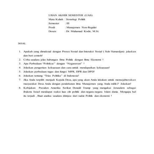 Ujian akhir semester | DOCX