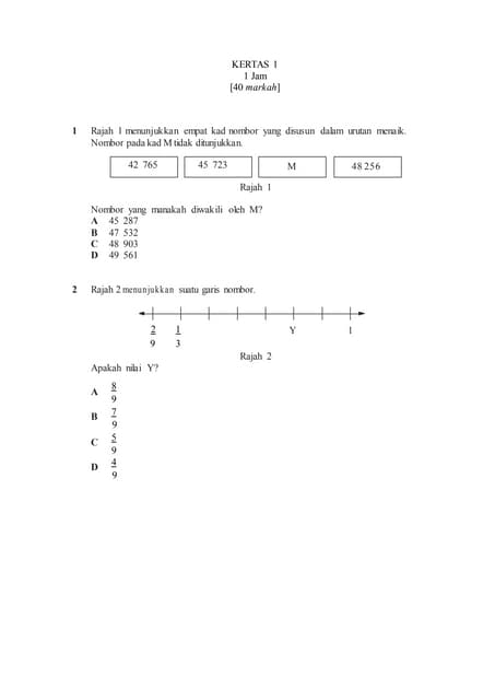 MATEMATIK TAHUN 4 - SOALAN + JAWAPAN | PDF
