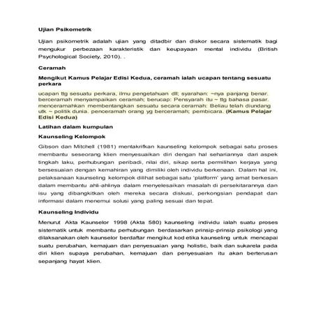 Ujian psikometrik | DOCX