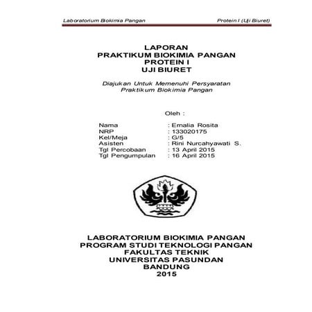 Laporan praktikum denaturasi protein (Biokimia) | PDF