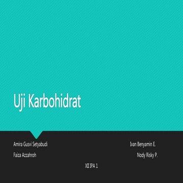 Uji Karbohidrat | PPTX