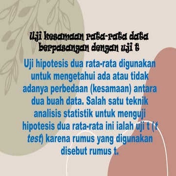 Uji kesamaan rata-rata data berpasangan dengan uji t.pptx