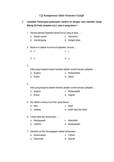 Soal uas pai kelas 2 sd semester 2 dan kunci jawabaan(1) | PDF