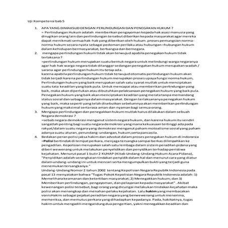 Uji kompetensi bab 5 pkn | PDF