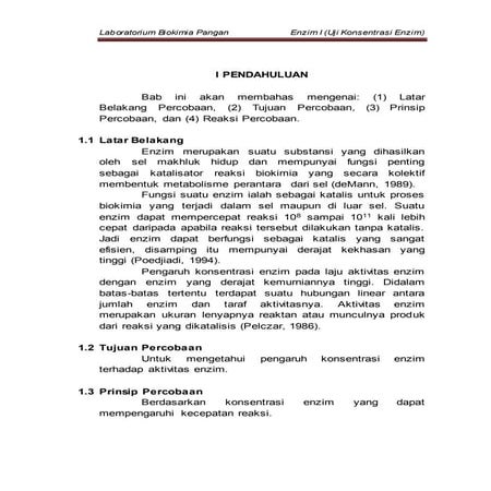 Uji Konsentrasi Enzim | DOCX