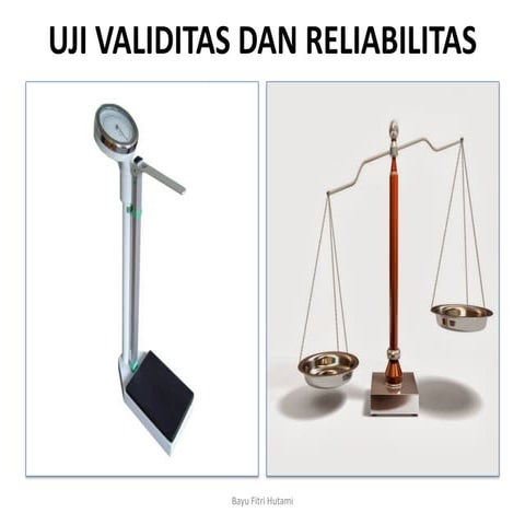Uji validitas dan reliabilitas | PDF