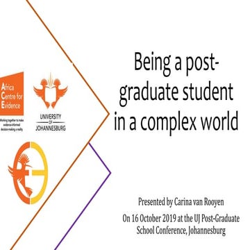 Being a post-graduate student in a complex world | PPTX