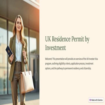UK Residency Through Investment: A Pathway to Permanent Settlement | PDF