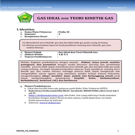 Ukbm 3.6 teori kinetik gas | DOCX