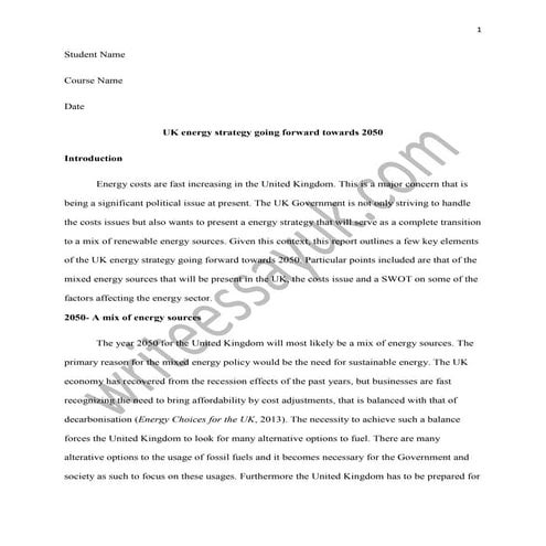 Uk energy strategy going forward towards 2050 | PDF