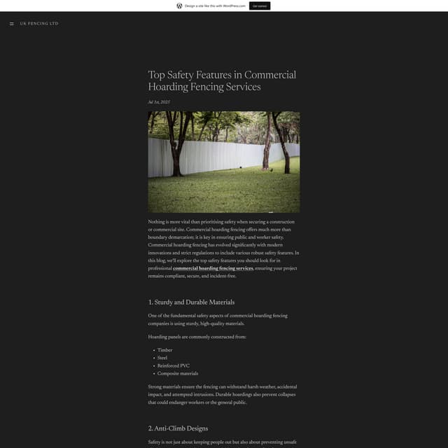 Top Safety Features in Commercial Hoarding Fencing Services | PDF