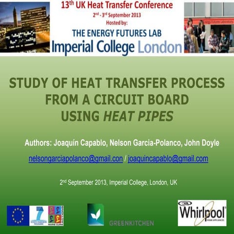 Study of Heat Transfer Process using Heat Pipes | PPTX