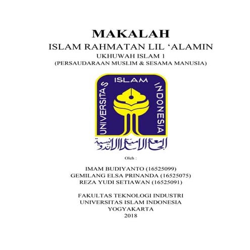 Ukhuwah islam 1(persaudaraan muslim dan sesama manusia) | PDF