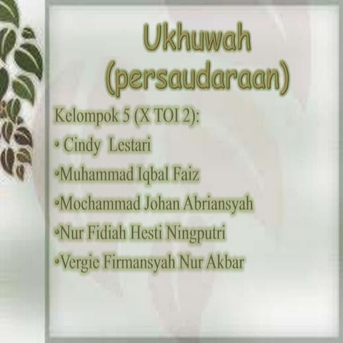 Presentasi Ukhuwah (persaudaraan) | PPTX
