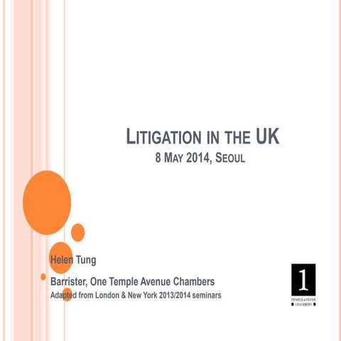 Litigation in the UK | PPTX | Legal Services Industry | Industries