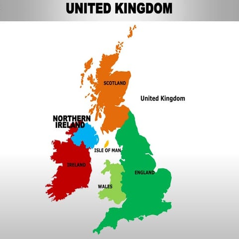Uk northern ireland country editable powerpoint maps with states and ...
