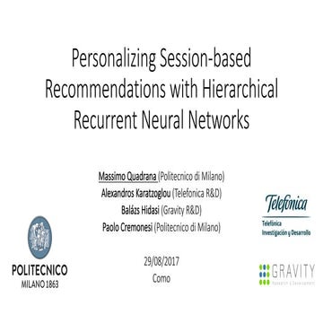 Personalizing Session Based Recommendations With Hierarchical Recurrent