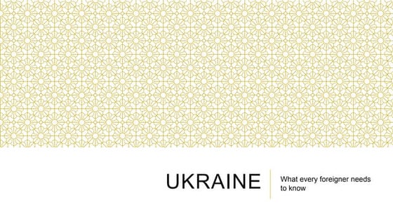 Ukraine PowerPoint Presentation: (Sample) | PDF