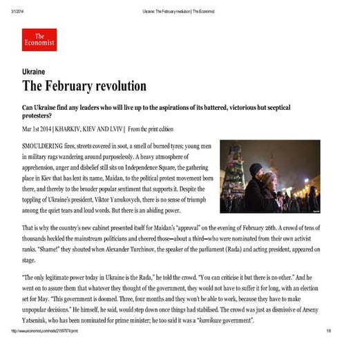 Ukraine the february revolution the economist | PDF