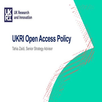 UKRI Open Access Policy | PPT