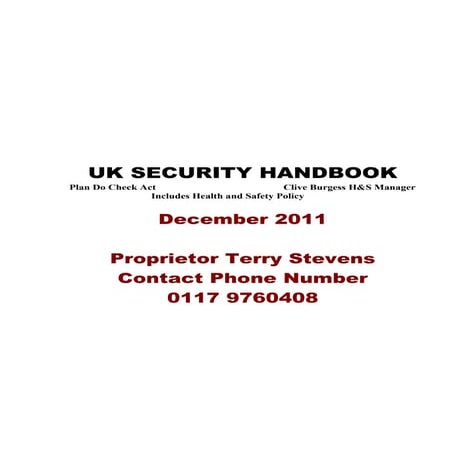 Uk security handbook 2011 | PDF
