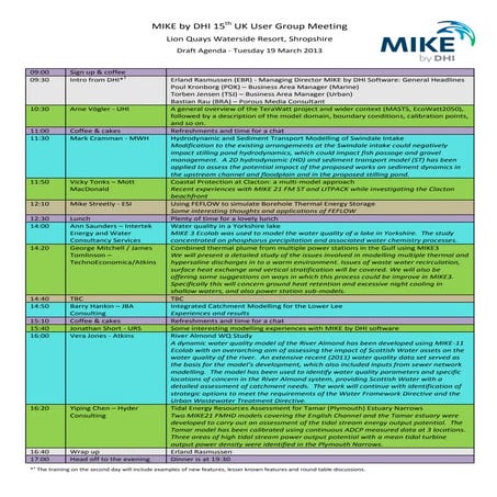 DHI-UK UGM 2013 Draft Agenda | PDF