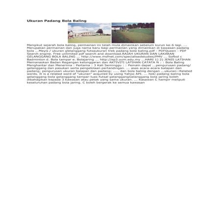 Ukuran padang bola baling | DOCX