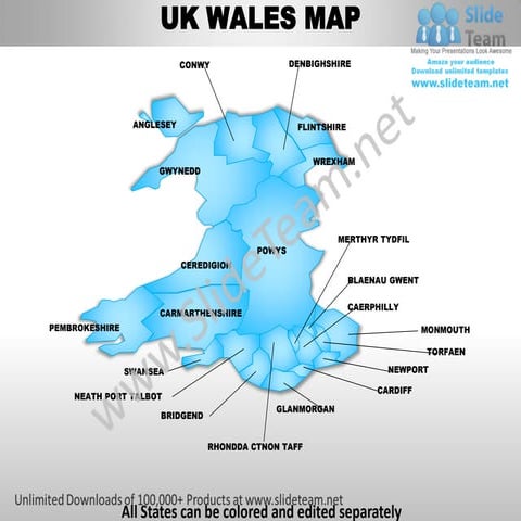 Uk northern ireland country editable powerpoint maps with states and ...