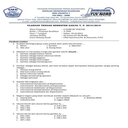 Ulangan gamtek 30 soal pg xtkr | DOC