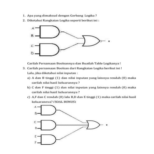 Ulangan gerbang logika | DOCX