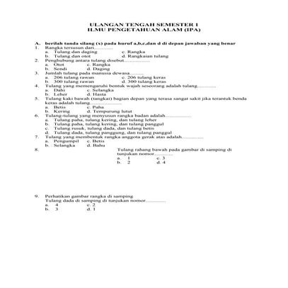 Ulangan tengah semester 1 SD KABUPATEN MUNA | DOCX