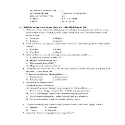 Ulangan ulangan sd | PDF