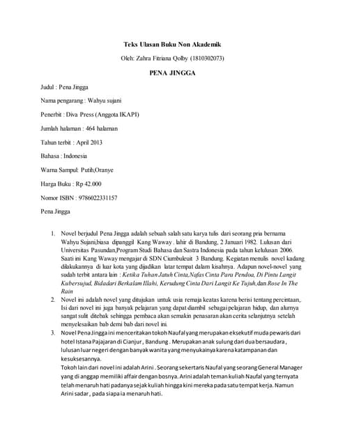 20 Resensi Novel | DOCX