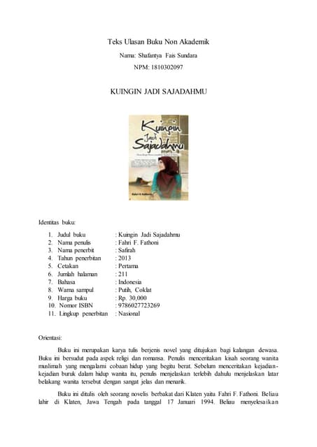 20 Resensi Novel | DOCX