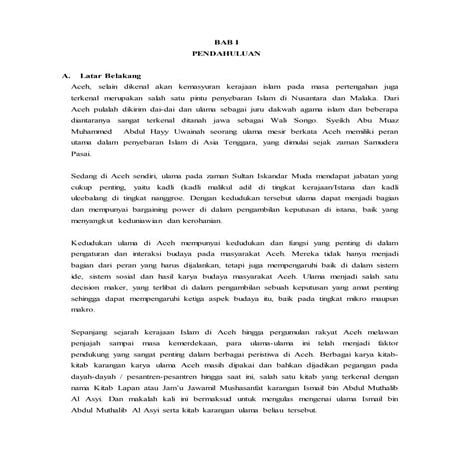 Mengenal syeikh ismail bin abdul muthalib al asyi | DOCX