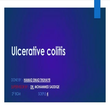 Ulcerative colitis | PPTX