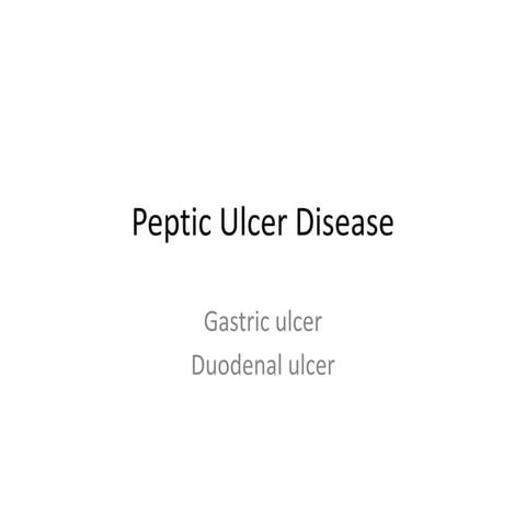Peptic ulcer | PPT