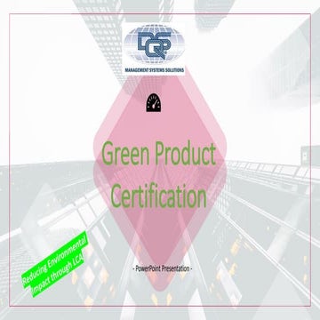 Life Cycle Assessment LCA Certification | PDF