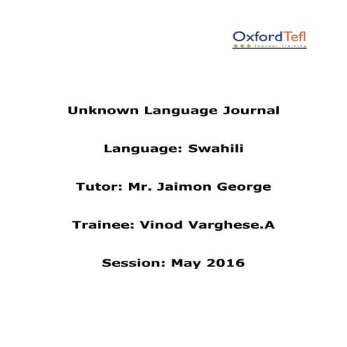 Basic siSwati Language Course | PDF