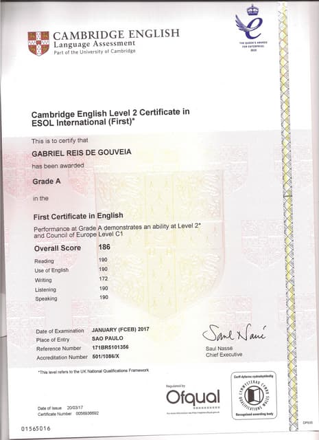 Cambridge First Certificate | PDF