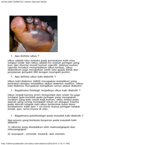 Ulkus kaki diabetes dokter spesialis bedah | PDF