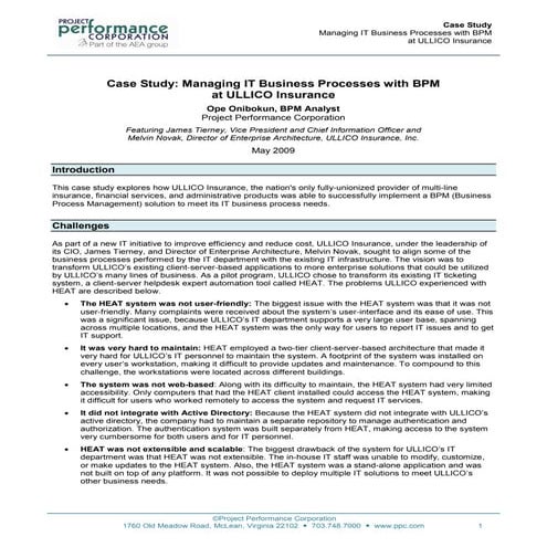 BPM Case Study: Ullico Insurance | PDF
