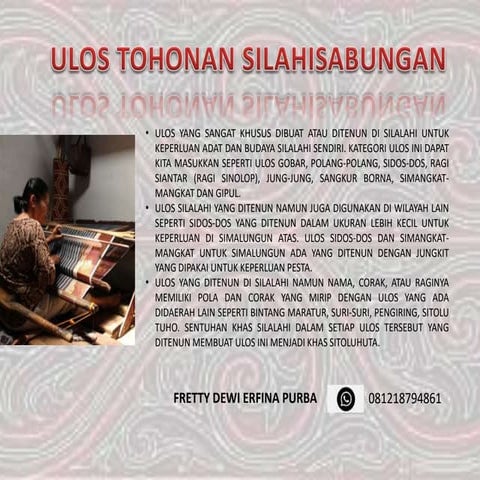 ULOS KHAS SILAHISABUNGAN PROV SUMATERA UTARA | PPTX